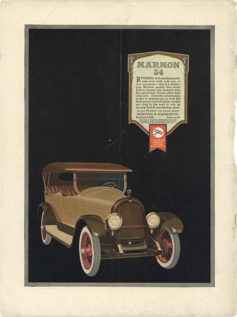1917 ca. MARMON MARMON 34 Nordyke & Marmon Company Indianapolis, Indiana