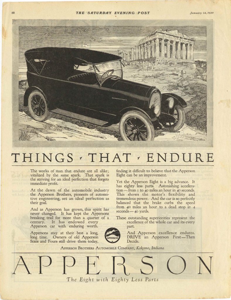 1920 1 24 APPERSON Bros. Automobile Co. THE SATURDAY EVENING POST page 80