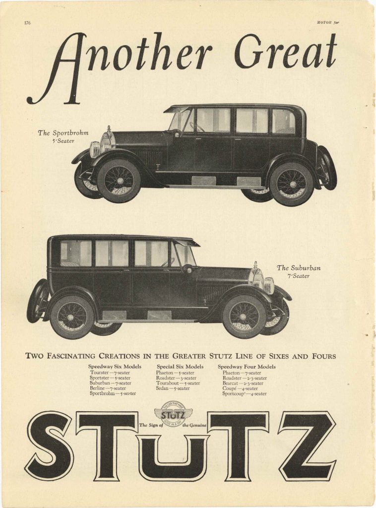 1924 1 STUTZ TWO FASCINATING CREATIONS IN THE GREATER STUTZ LINE OF ...