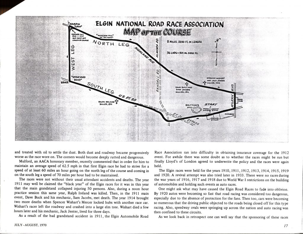 1910 NATIONAL THE GREAT ELGIN ROAD RACES by Edward F. Gathman ANTIQUE ...