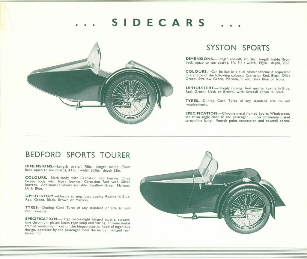 1939 RUDGE Quality Motor Cycles SIDECARS - SYSTON SPORTS - BEDFORD ...