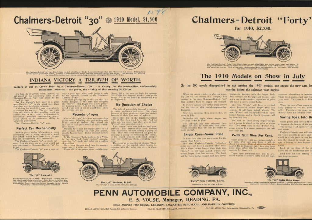 1910 Chalmers-Detroit "30" 1910 $1,500 Chalmers-Detroit "Forty" for ...