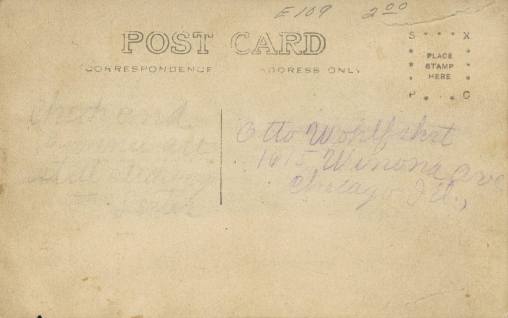 1910 ELGIN MARION Car 12 Adoph Monsen driver Elgin Auto Races RPPC Geo back