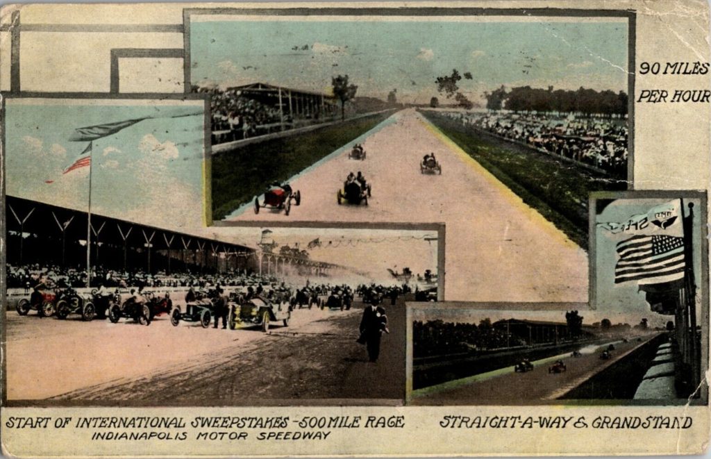 1912 6 17 Indy 500 RPPC Postcard 1912 500 Mile Race – Straight-A-Way ...