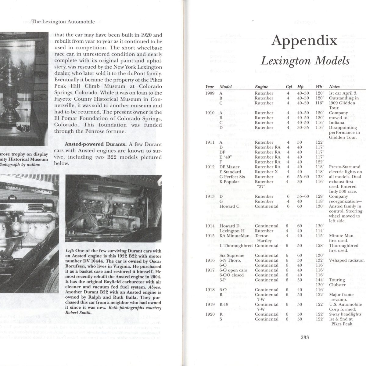Appendix The LEXINGTON AUTOMOBILE by Richard A. Stanley A Complete ...