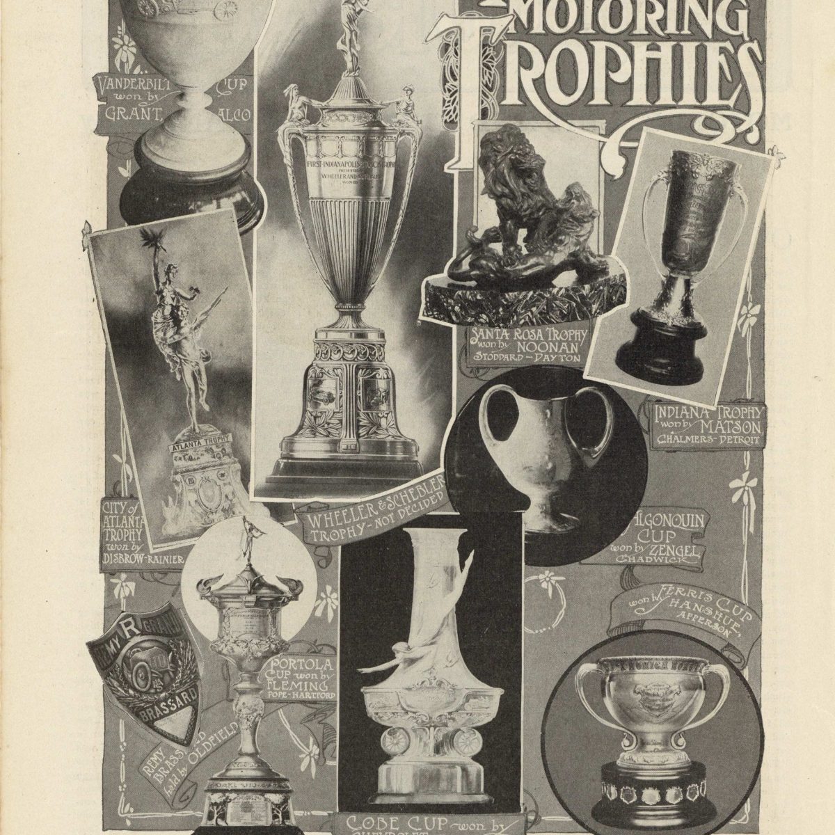 1909 12 9 MOTORING CUPS AND TROPHIES OLD AND NEW photos MOTOR AGE 8.75 ...
