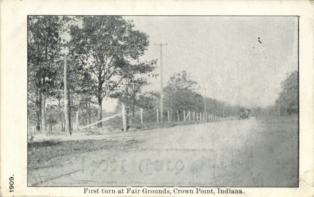 1909 7 21 Cobe Cup Race First turn at Fair Grounds Crown Point, Indiana ...