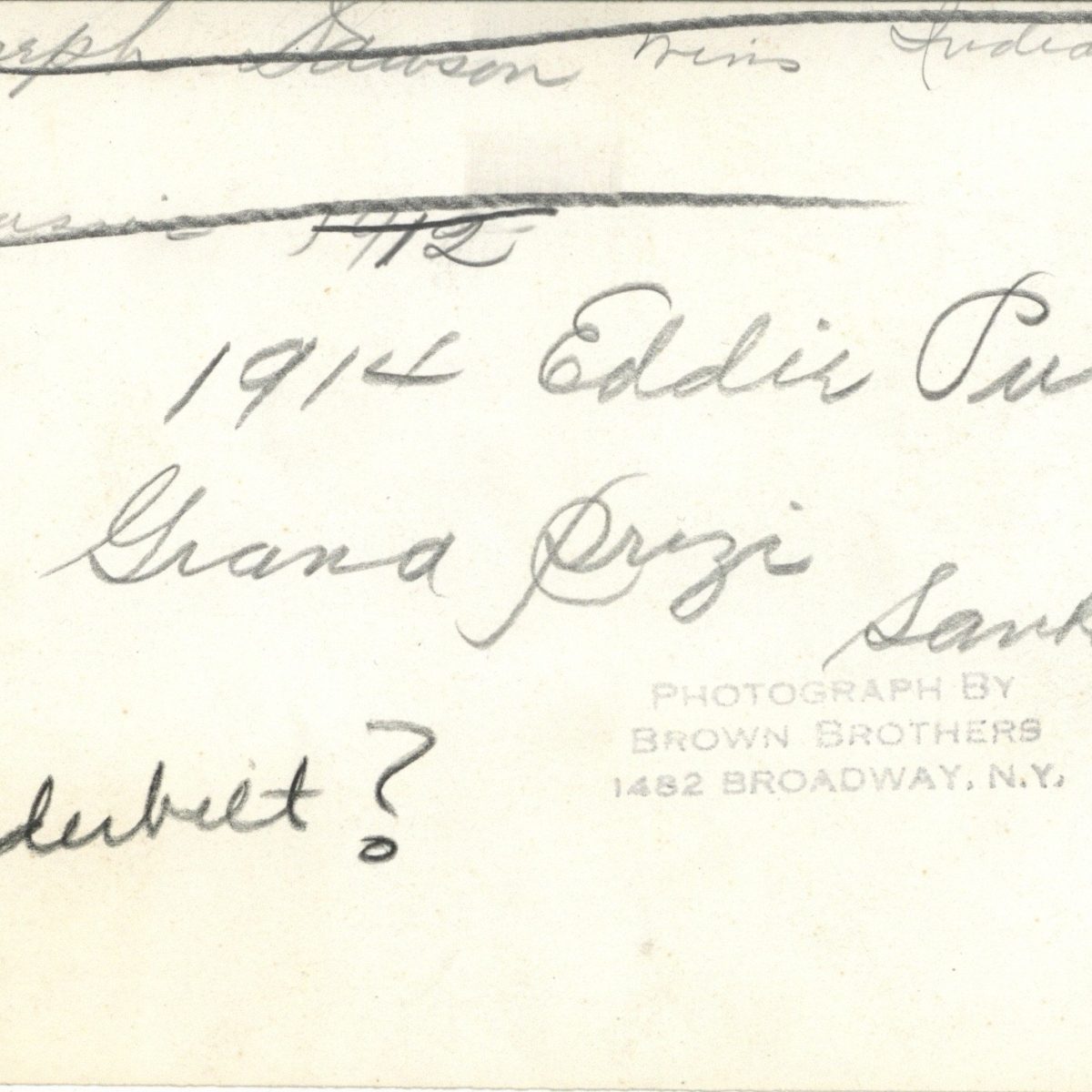 1914 American Grand Prize Santa Monica Winner Eddie Pullen MERCER Brown ...