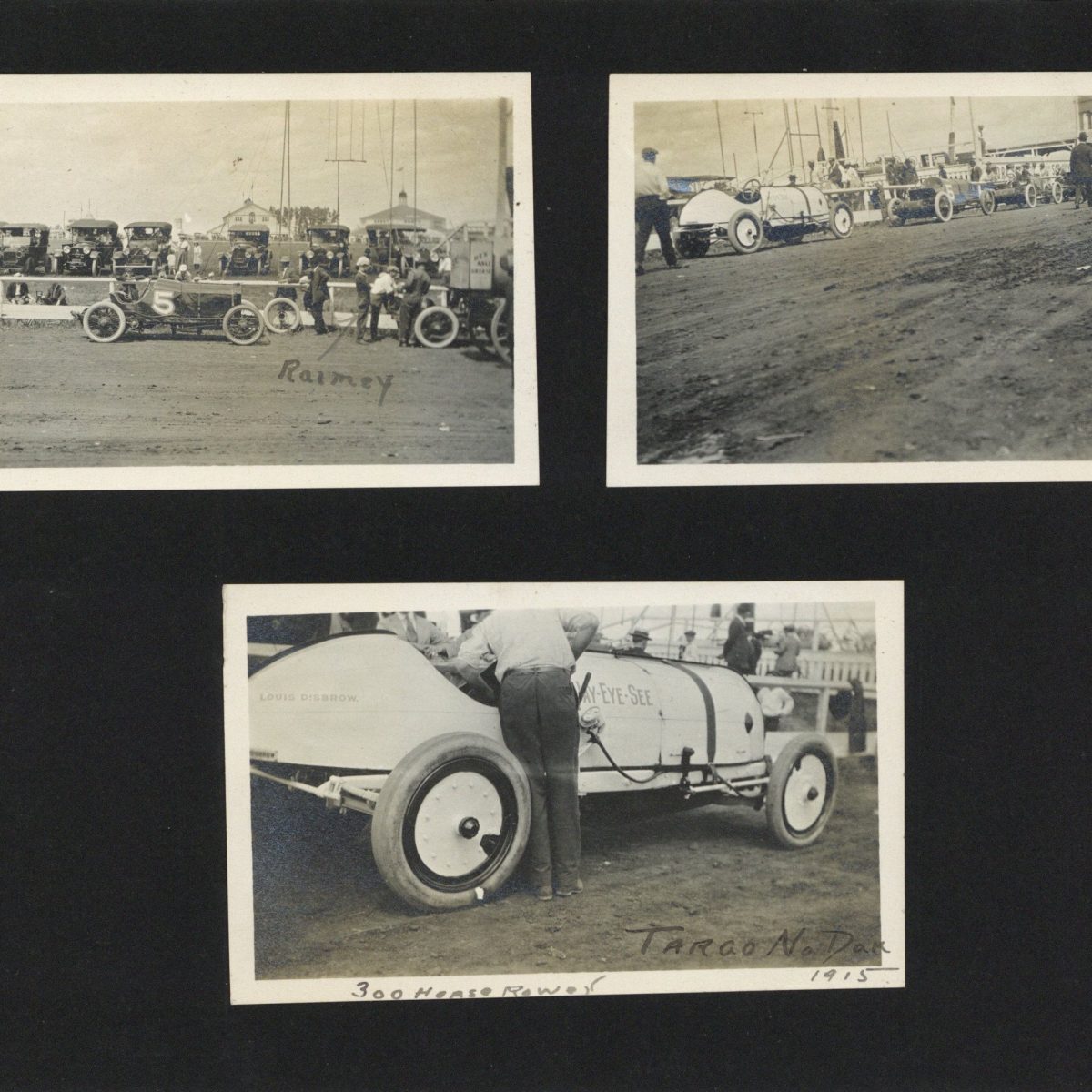 1915 ca. Race cars Fargo, No. Dak. page of 3 snapshots