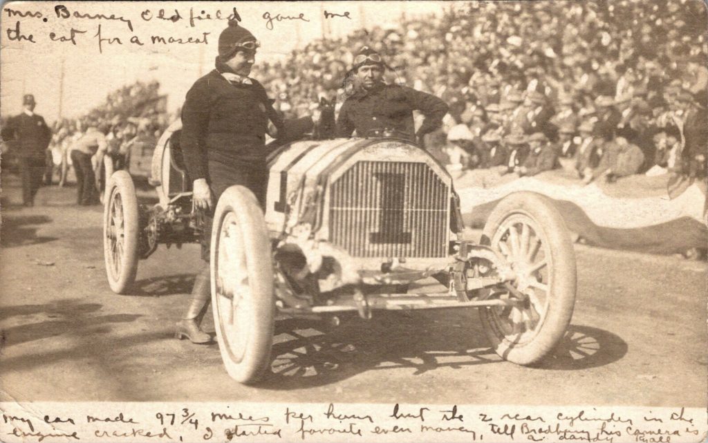 1910 SANTA MONICA ROAD RACE APPERSON RACE CAR Barney Oldfield RPPC ...