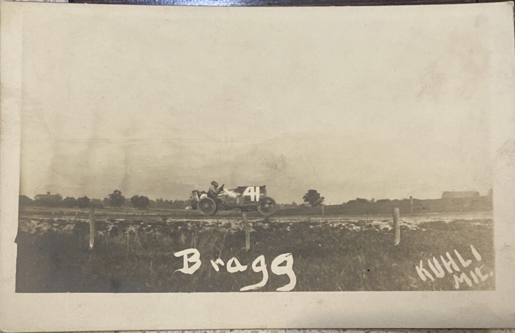 1910 ca. Calab Bragg driver Car 41 unknown track KUHL MIL RPPC ...