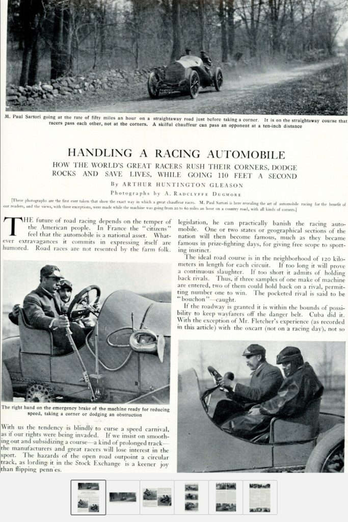 1910 ca. HANDLING A RACING AUTOMOBILE By Arthur Huntington Gleason page ...