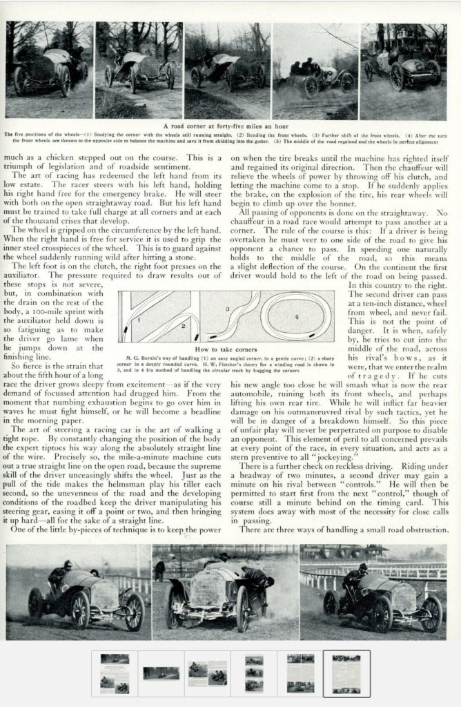 1910 ca. HANDLING A RACING AUTOMOBILE By Arthur Huntington Gleason page ...
