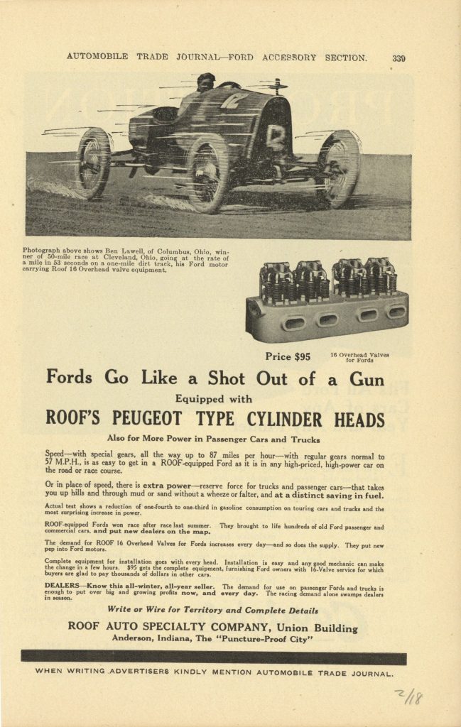 1918 2 ROOF'S PEUGEOT TYPE CYLINDER HEADS ad AUTOMOBILE TRADE JOURNAL ...