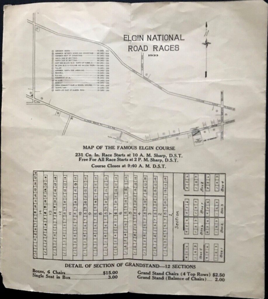 1933 8 26 ELGIN NATIONAL AUTOMOBILE ROAD RACES folder map screenshot