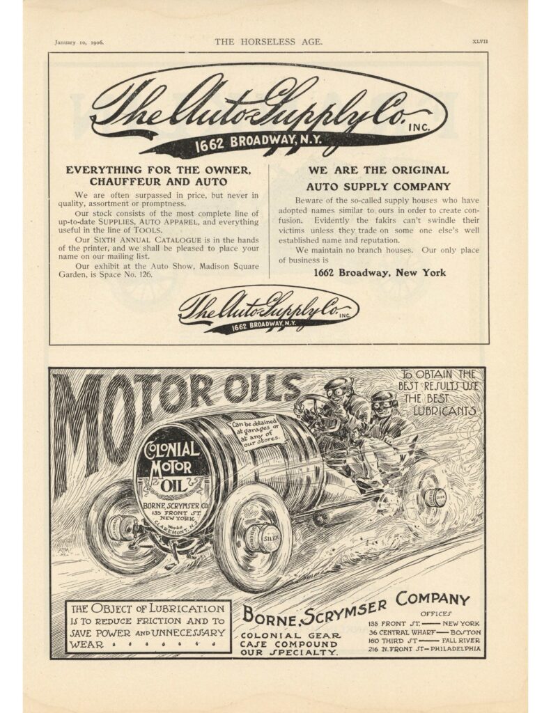 1906 1 10 COLONIAL MOTOR OIL To OBTAIN THE BEST RESULTS USE THE BEST ...