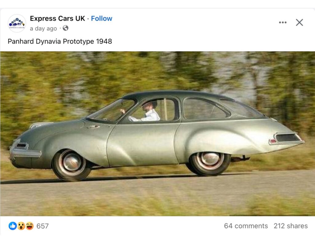 1948 PANHARD Dynavia Prototype Fb