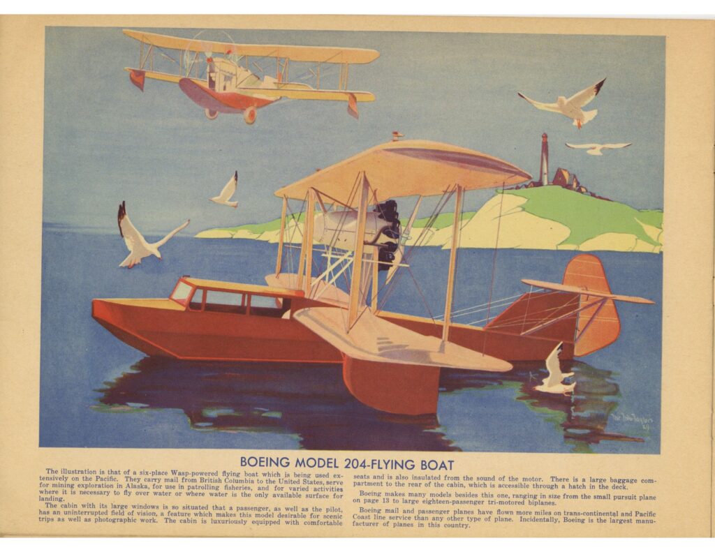 1930 ca A BOOK OF AIRPLANES BOEING MODEL 204 FLYING BOAT by The Two ...