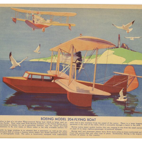 1930 ca A BOOK OF AIRPLANES BOEING MODEL 204 FLYING BOAT by The Two ...