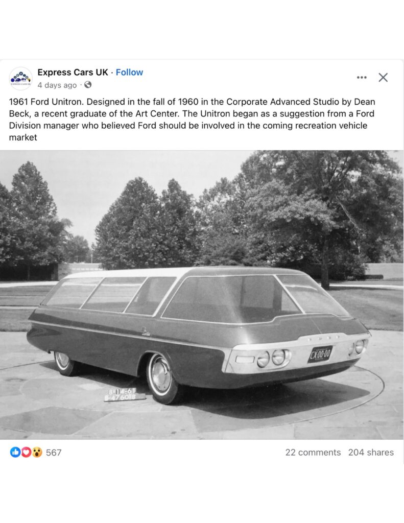 1961 FORD Unitron concept FB