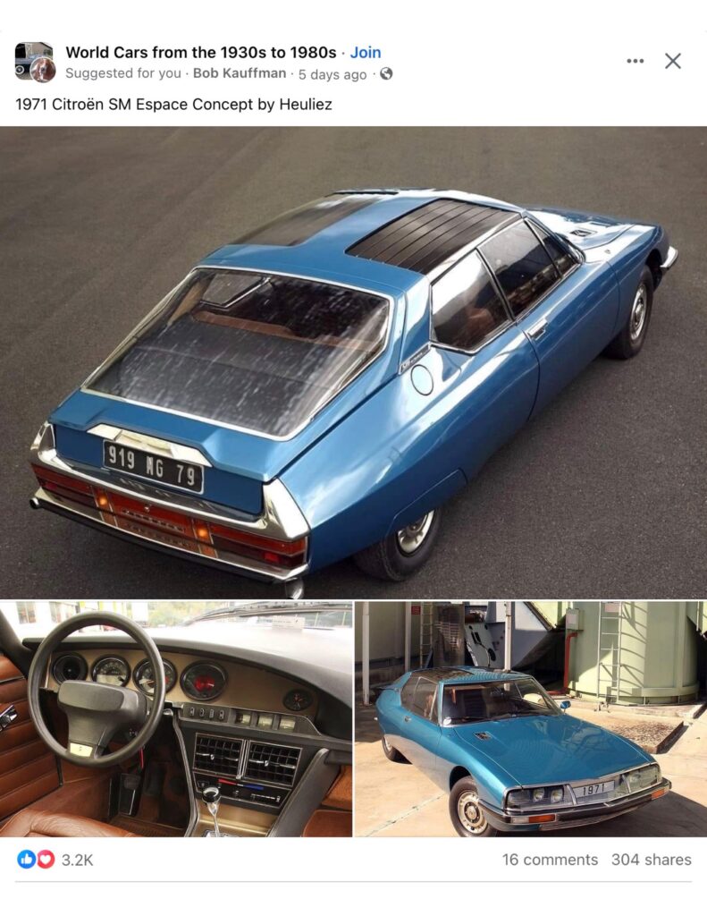 1971 CITROEN SM Espace Concept FB