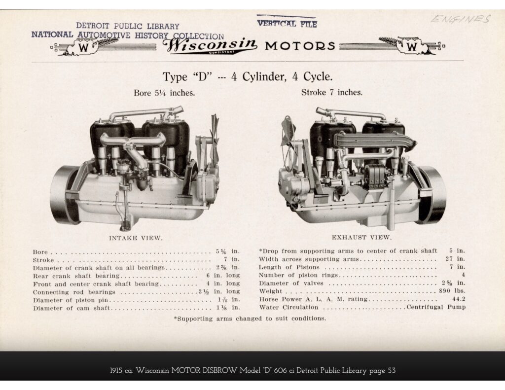 1915 ca. Wisconsin Engine Type "D" 606 ci DISBROW Model B screenshot