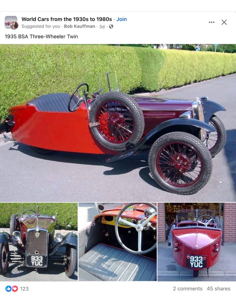 1935 BSA 3-Wheeler Twin FB