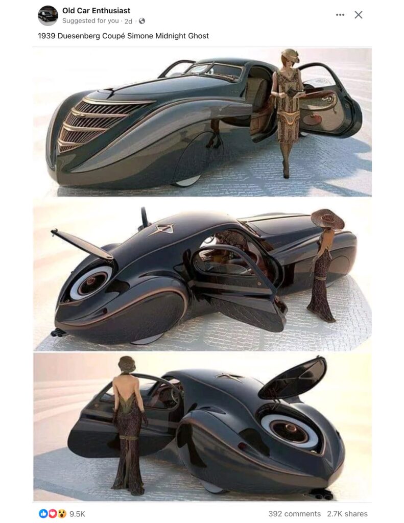 1939 DUSENBERG coupe Simone Midnight Ghost FB