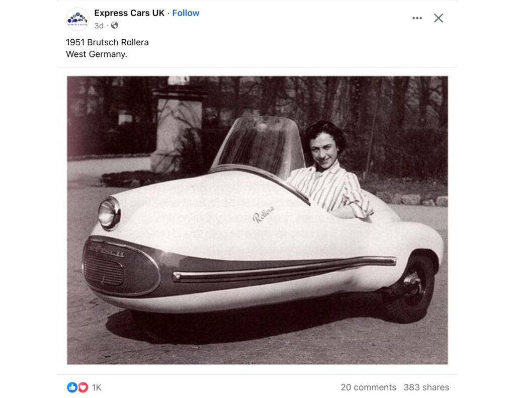 1951 BRUTSCH Rollera 3-Wheeler FB 1951 BRUTSCH Rollera 3-Wheeler FB
