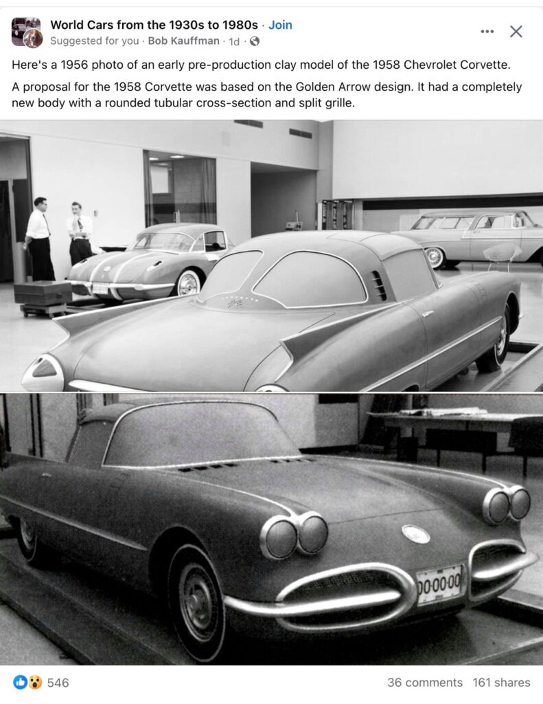 1958 CHEVROLET Corvette prototype FB