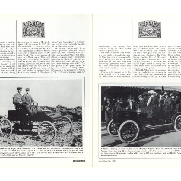 How Many Stanley Steamers By Keith J. Hardman article ANTIQUE ...