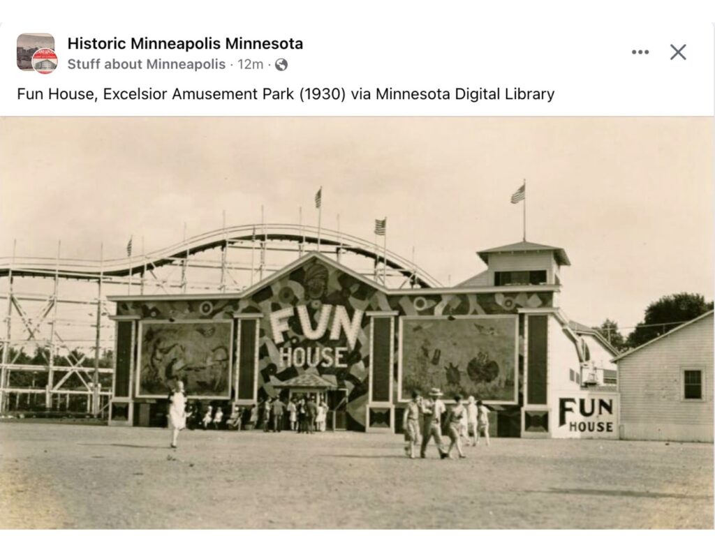 1930 Minneapolis, MN Fun House Excelsior Amusement Park FB