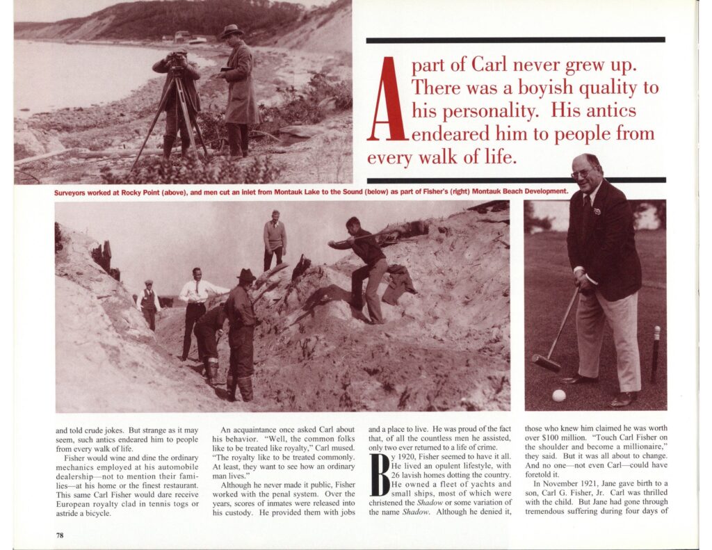 CARL G. FISHER By L. Spencer Riggs article AUTOMOBILE Quarterly No. 2 May 1996 10.25"×8.25" page 78