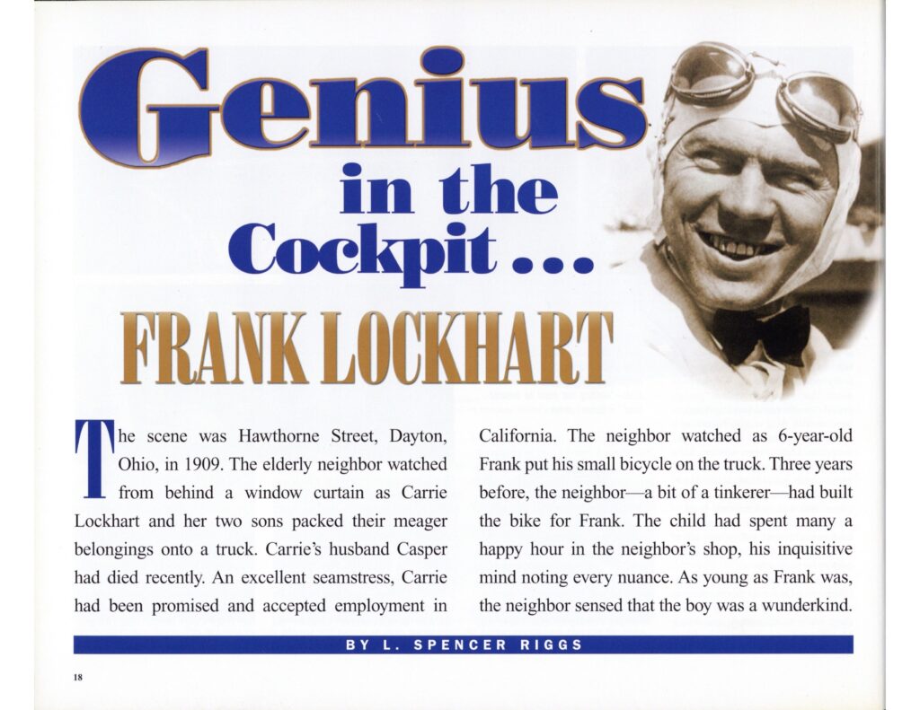 Genius in the Cockpit FRANK LOCKHART By L. Spencer Riggs article ...