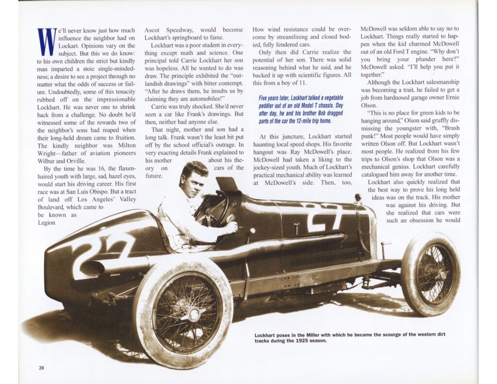 Genius in the Cockpit FRANK LOCKHART By L. Spencer Riggs article AUTOMOBILE Quarterly No. 4 2004 ...