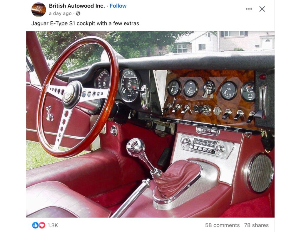 JAGUAR E Type S1 cockpit FB