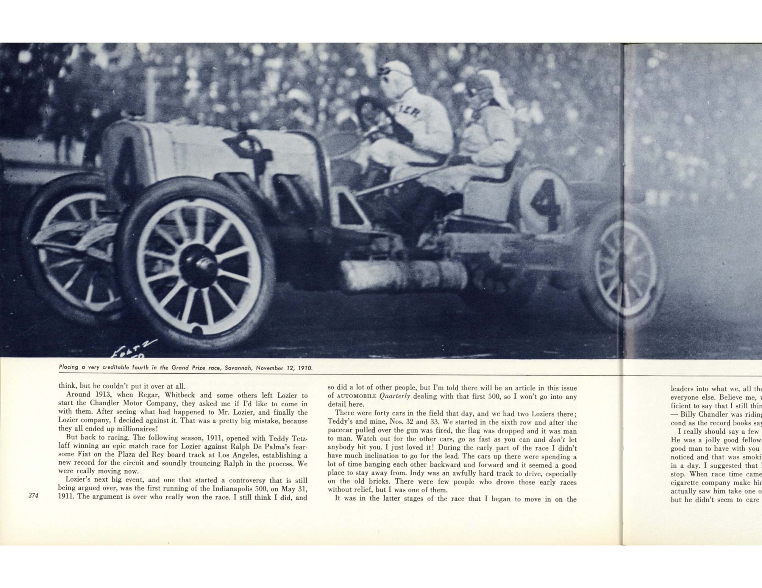 RACING WITH LOZIER a memoir by Ralph Mulford article AUTOMOBILE ...