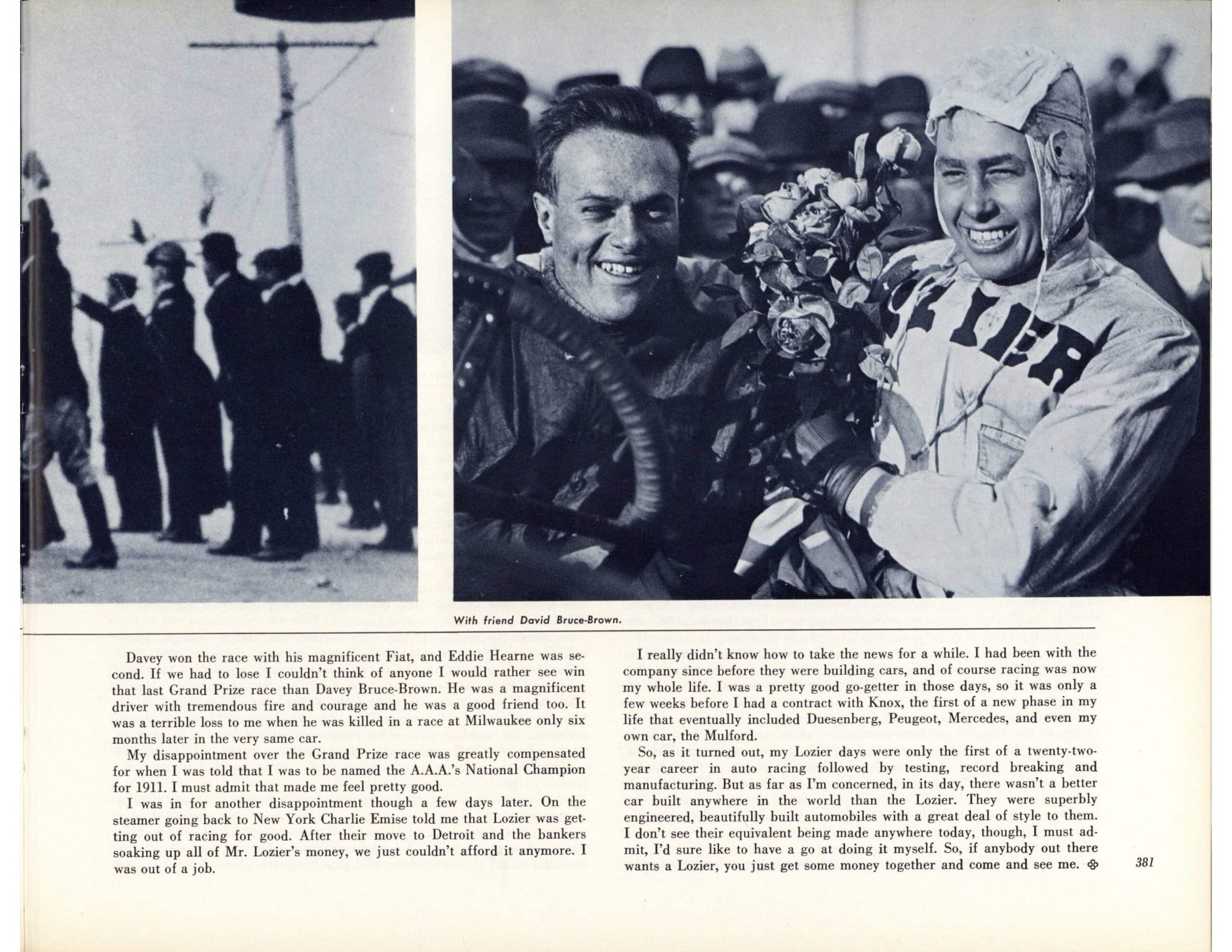 RACING WITH LOZIER a memoir by Ralph Mulford article AUTOMOBILE ...