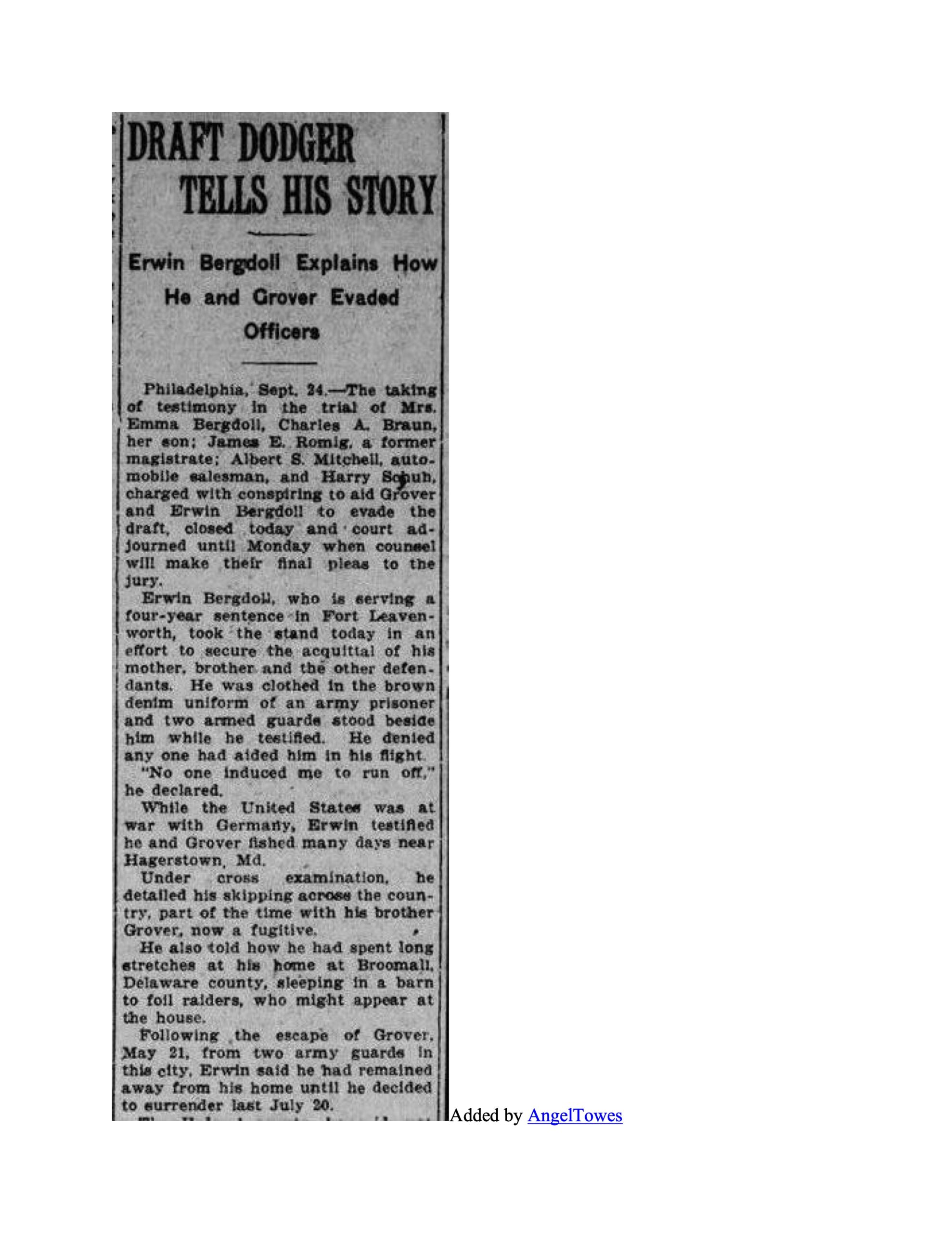 1890-1965 Erwin Rudolph Bergdoll son findagrave.com OBIT Archives ...