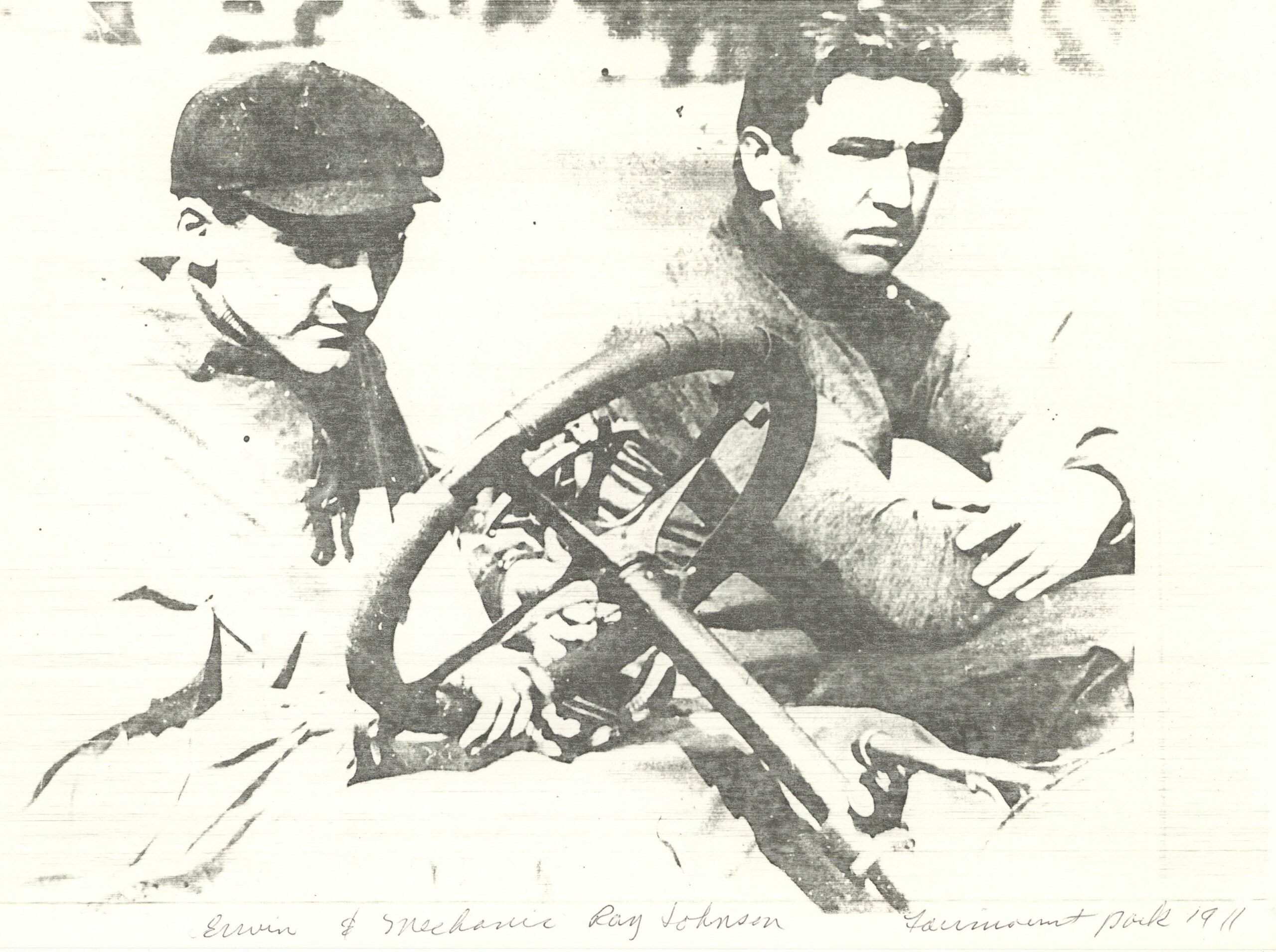 1911 Fairmount Park Races Erwin Bergdoll and mechanic Ray Johnson BENZ ...