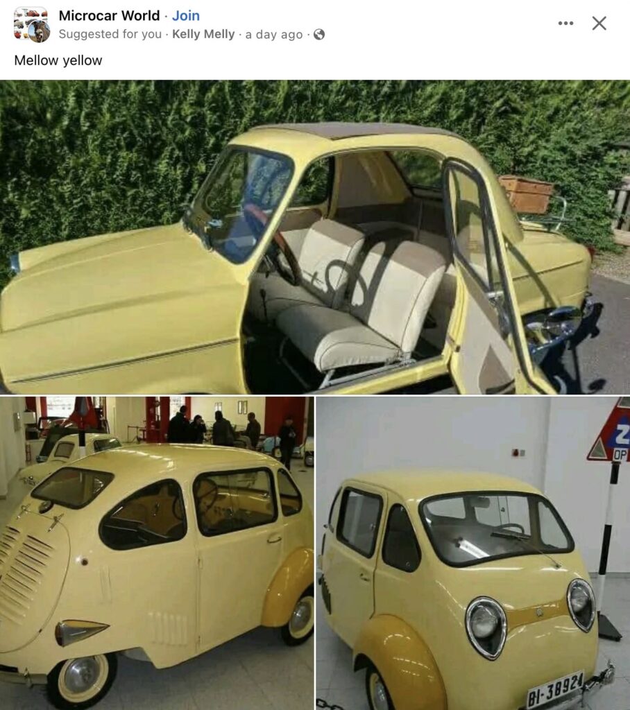 1950s Mellow Yellow microcars FB