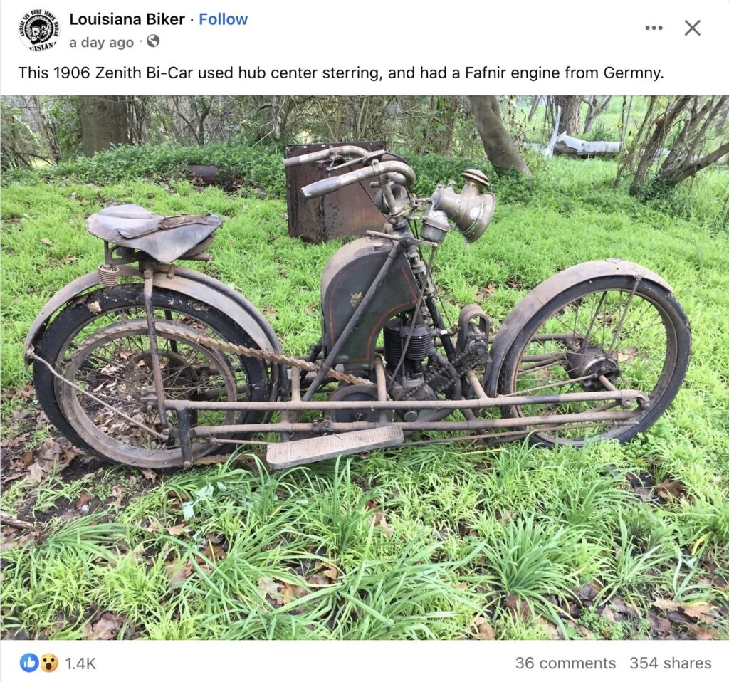 1906 ZENITH Bi Car motorcycle