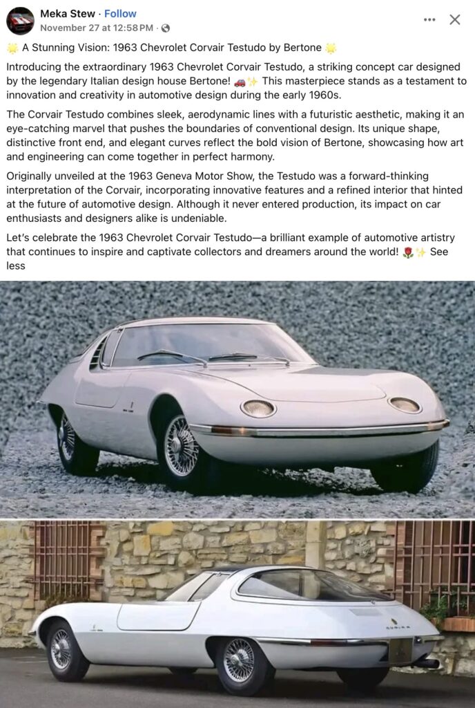 1963 CHEVROLET Corsair Testudo concept FB