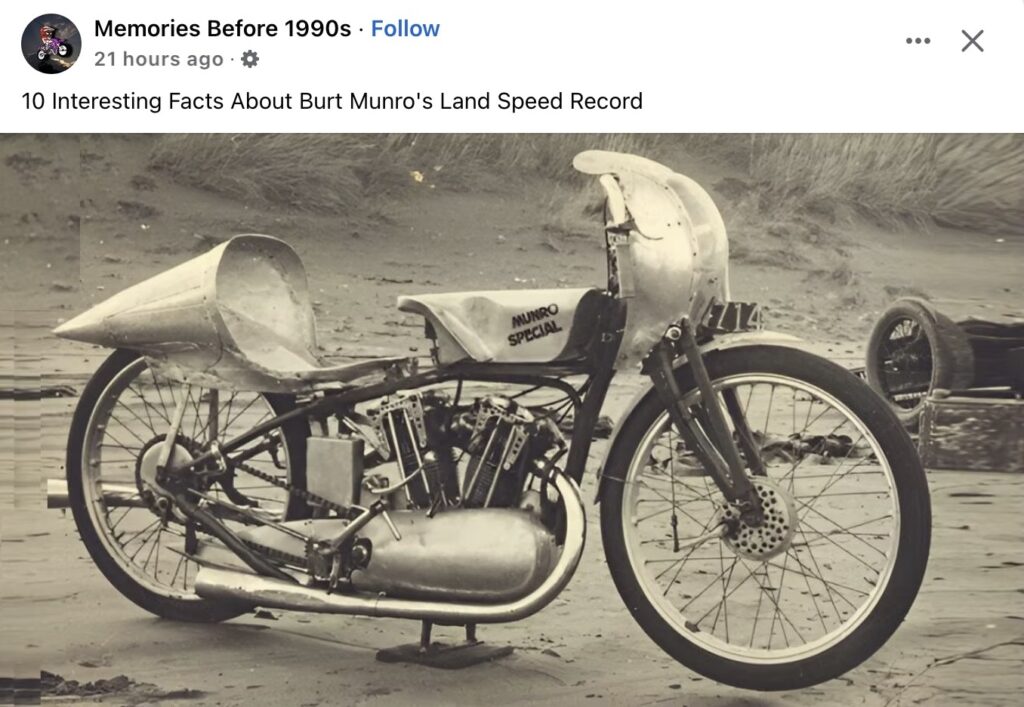 INDIAN Burt Munro’s Land Speed Record motorcycle FB