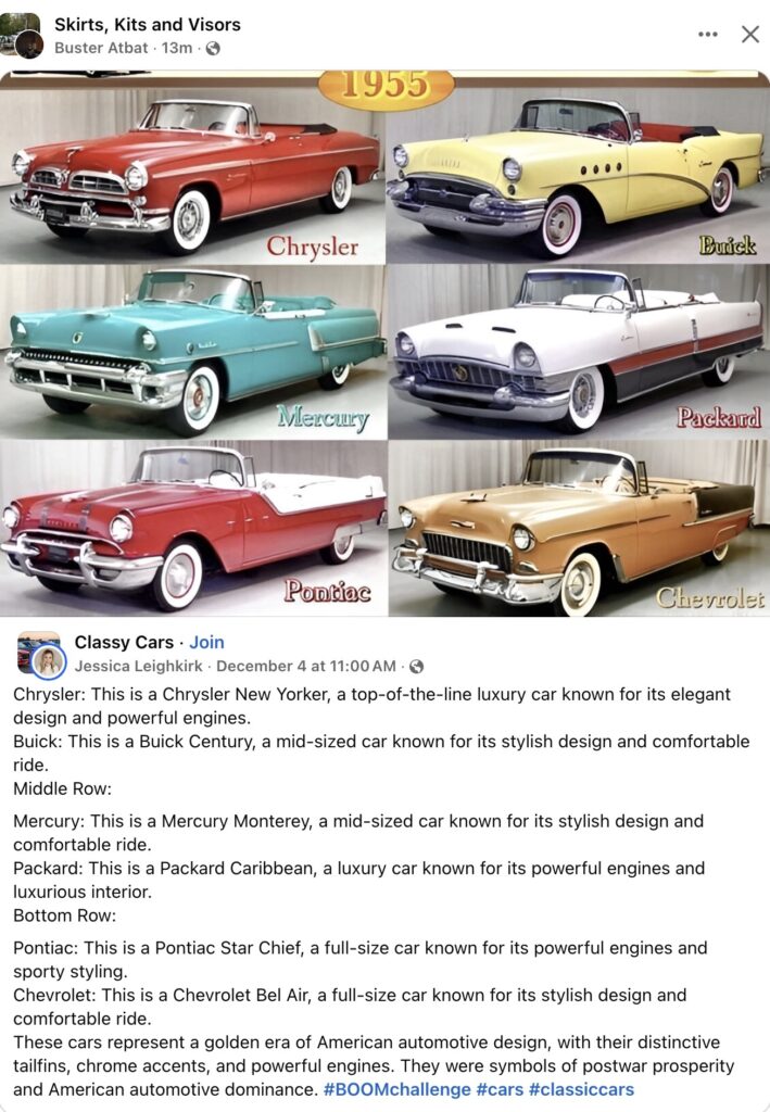 1955 Classy Cars FB