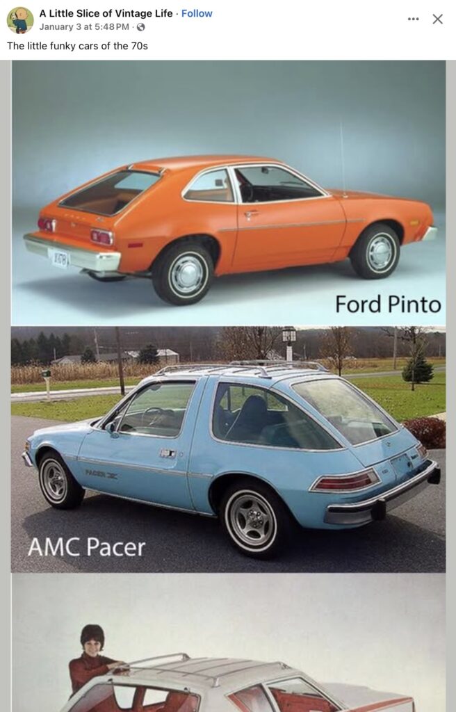 1970s FORD Pinto AMC Pacer FB