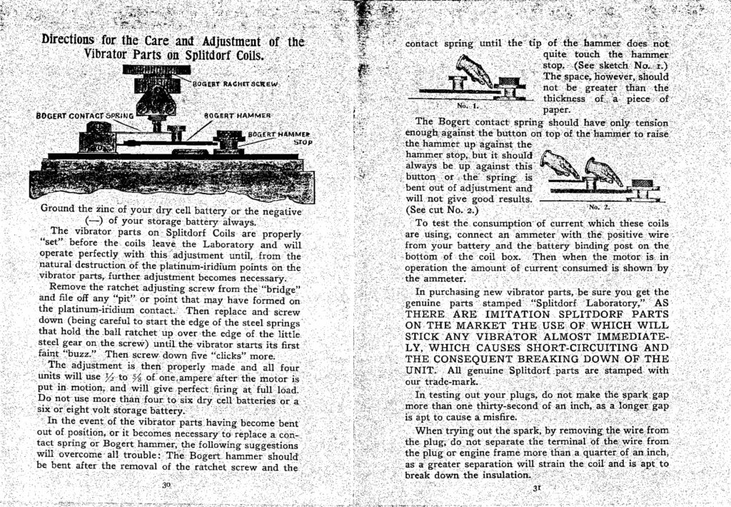 1908 SPLITDORF Magneto catalog pages 30 & 31