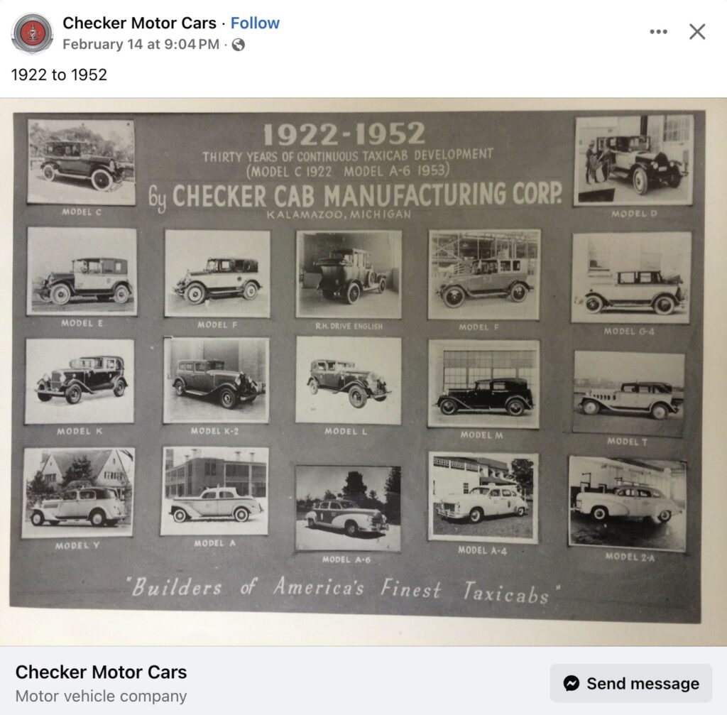 1922-1952 CHECKER Cab FB