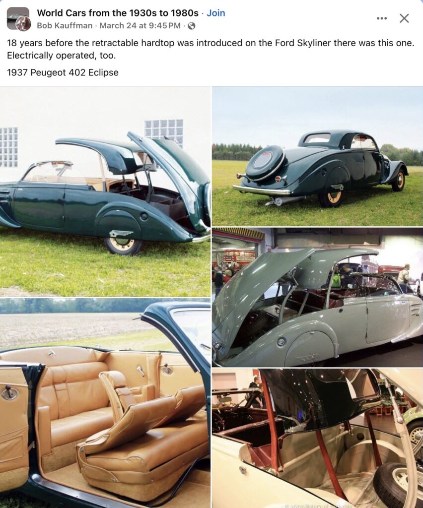 1937 PEUGEOT 402 Eclipse FB