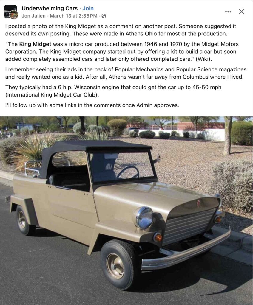 1946-1970 KING MIDGET microcar FB